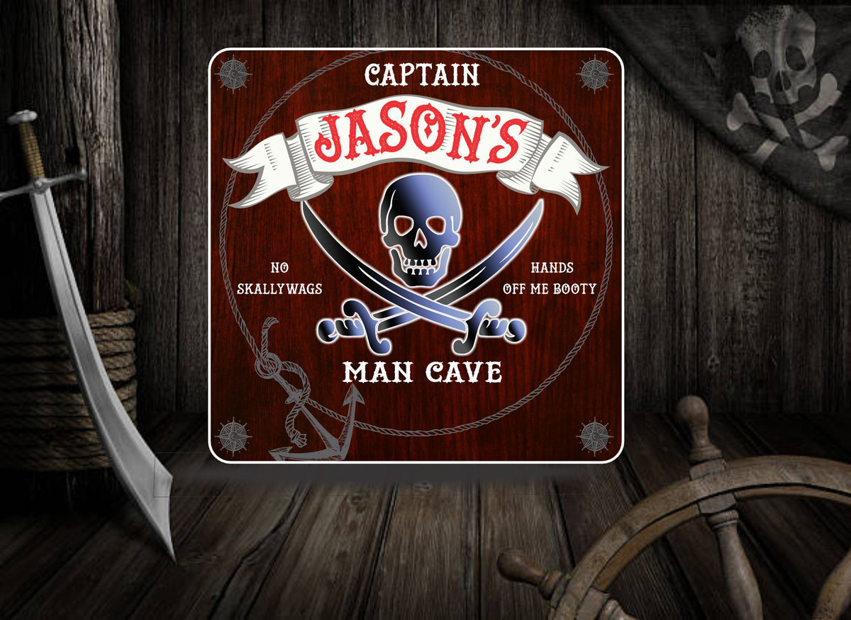 Customizable Pirate Home Bar Sign with Neon Skull and Crossbones| Fun ...