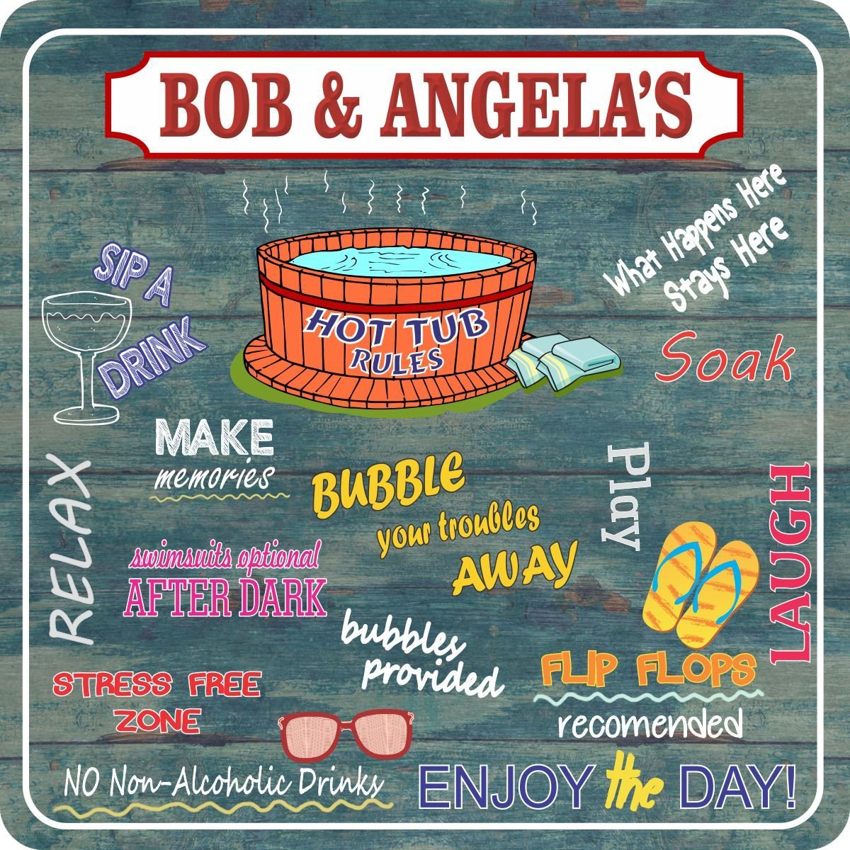 Personalized Hot Tub Signs Collection overview| Fun Sign Factory