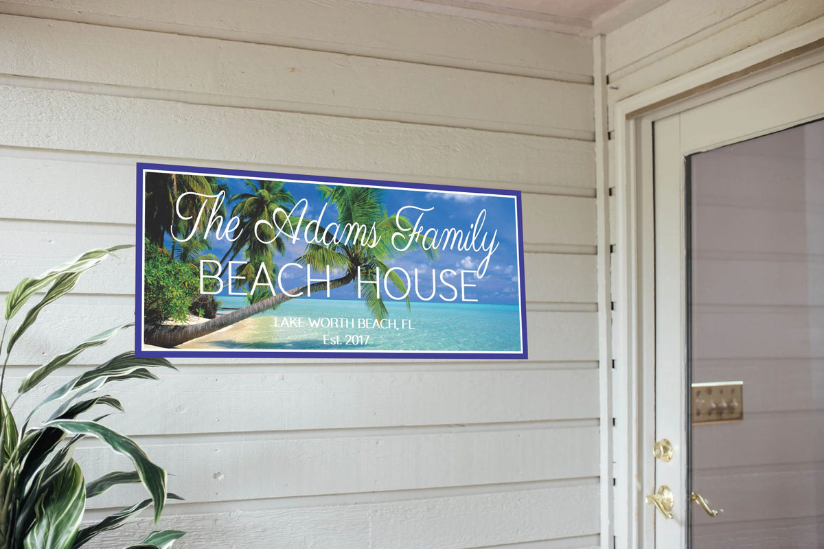 Custom Coastal Bliss: Personalized Beach Sign with Ocean View| Fun Sign ...