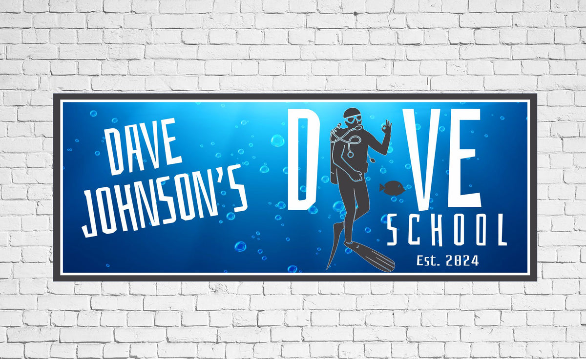 Personalized Dive School Sign: Underwater SCUBA Diver Decor| Fun Sign ...