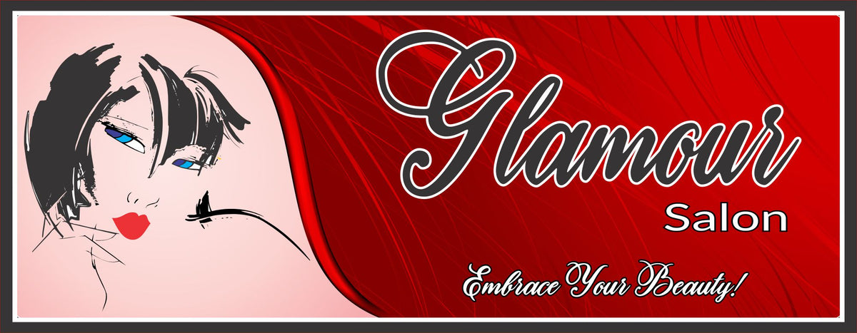 Chic Salon Sign: Stylish Woman's Portrait - Personalized Design| Fun ...