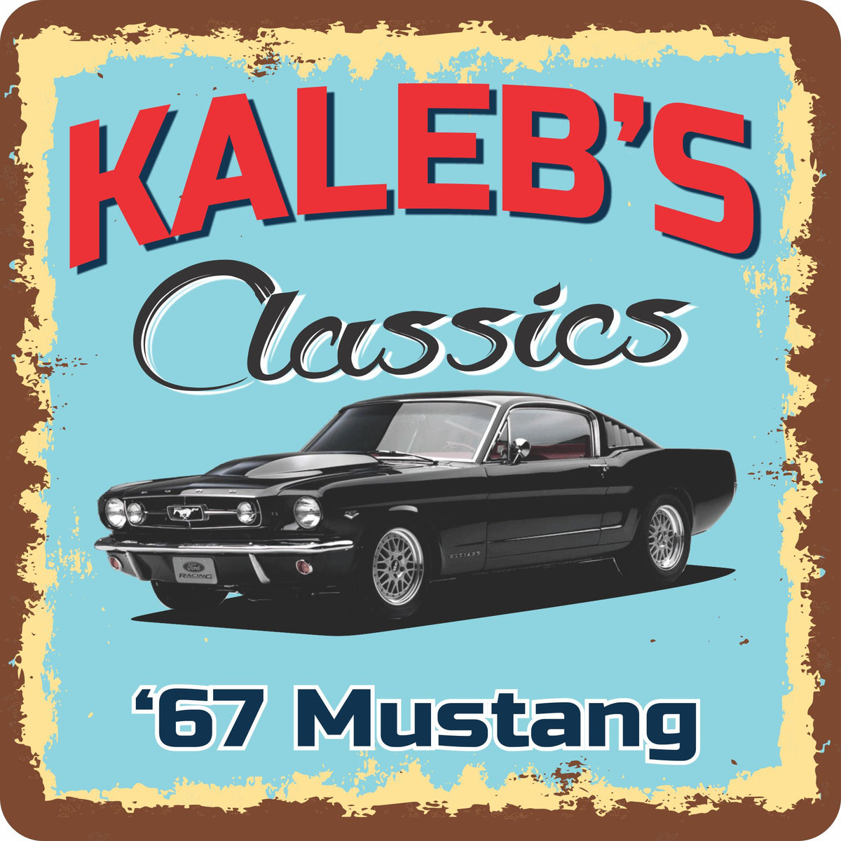 Custom 1967 Mustang Sign - Personalized Vintage Car Wall Décor| Fun ...