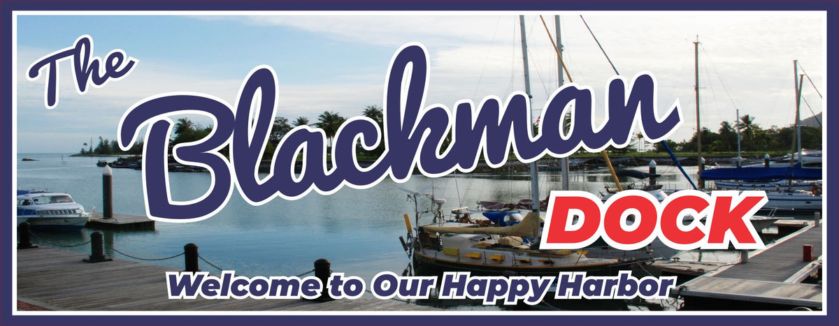 Custom Marina Dock Sign | Personalized Boat and Palm Scene| Fun Sign ...