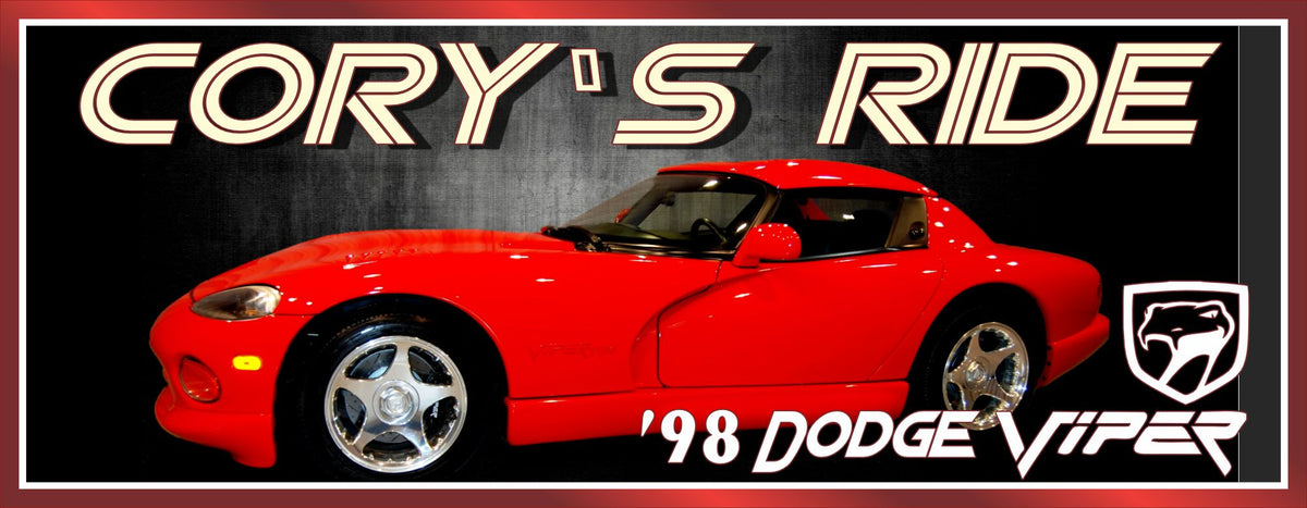 Custom 1998 Dodge Viper Sign - Personalized Red Car Wall Art| Fun Sign ...