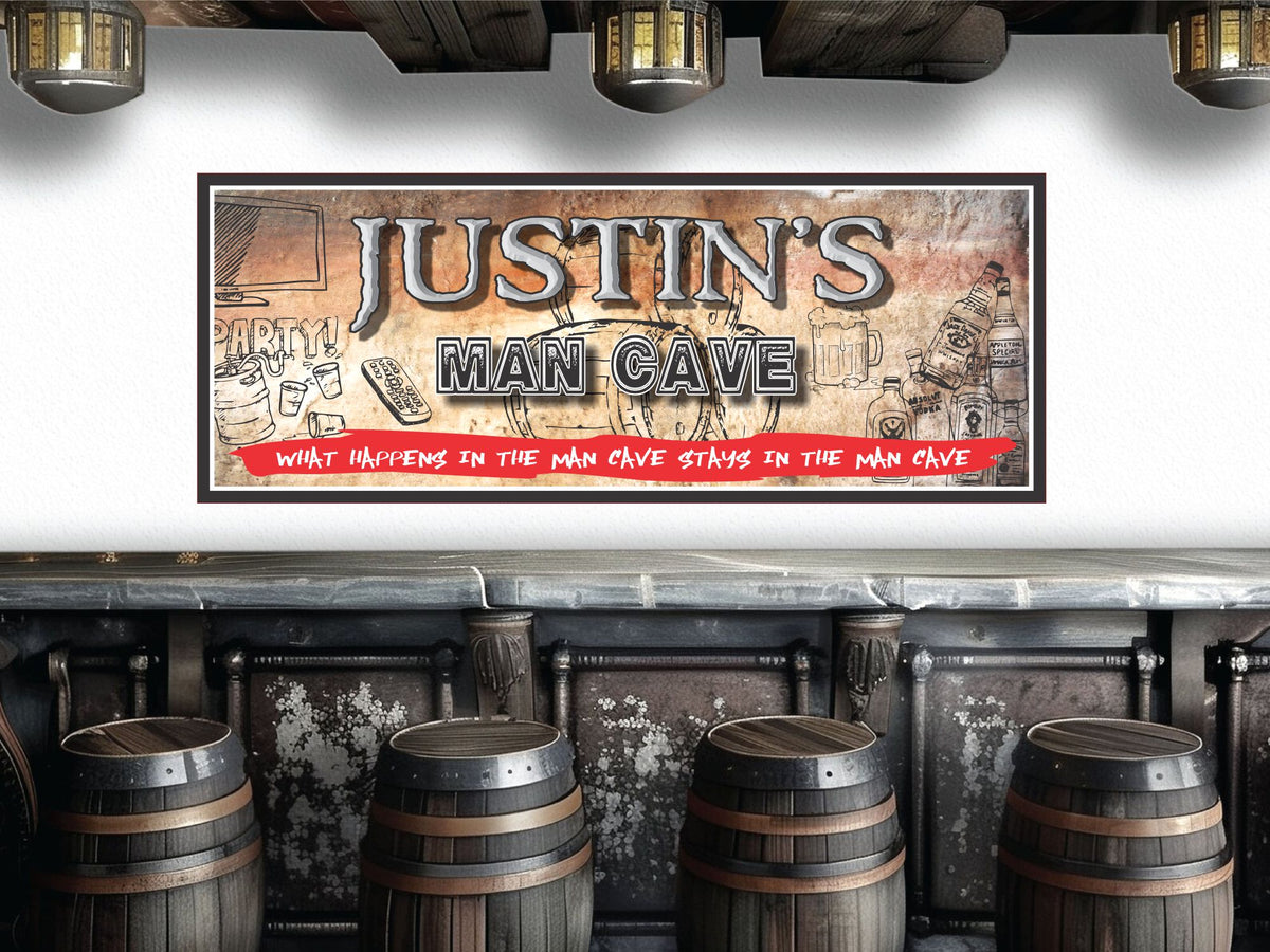 Custom Hieroglyphics Man Cave Sign - Aged Parchment & Symbols| Fun Sign ...