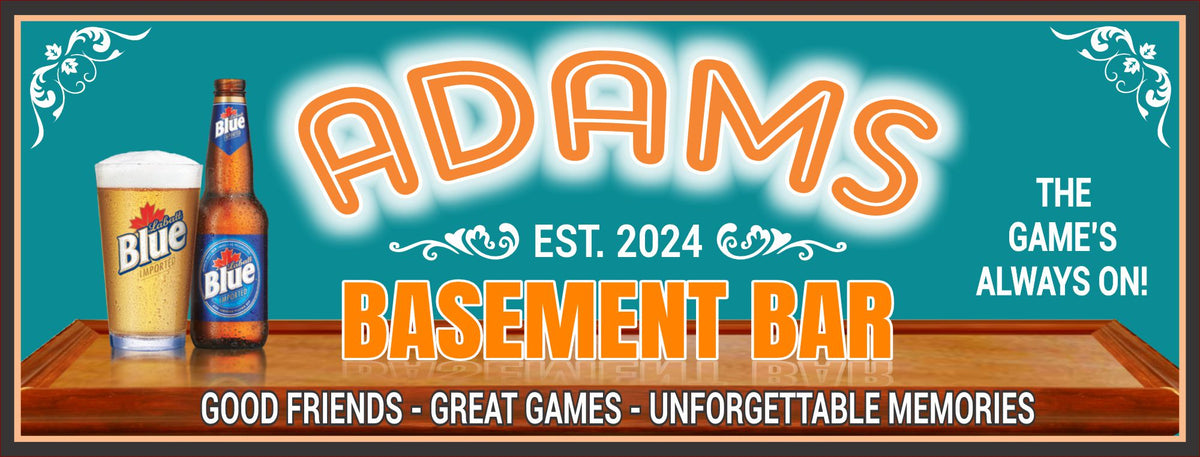 Personalized Bar Sign: Beer & Team Colors - Custom Sports Decor| Fun ...