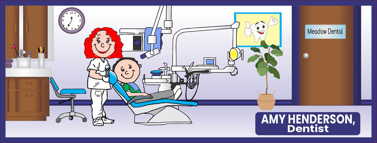 Customizable Cartoon Dentist Sign - Choose Dentist & Hair Color| Fun ...