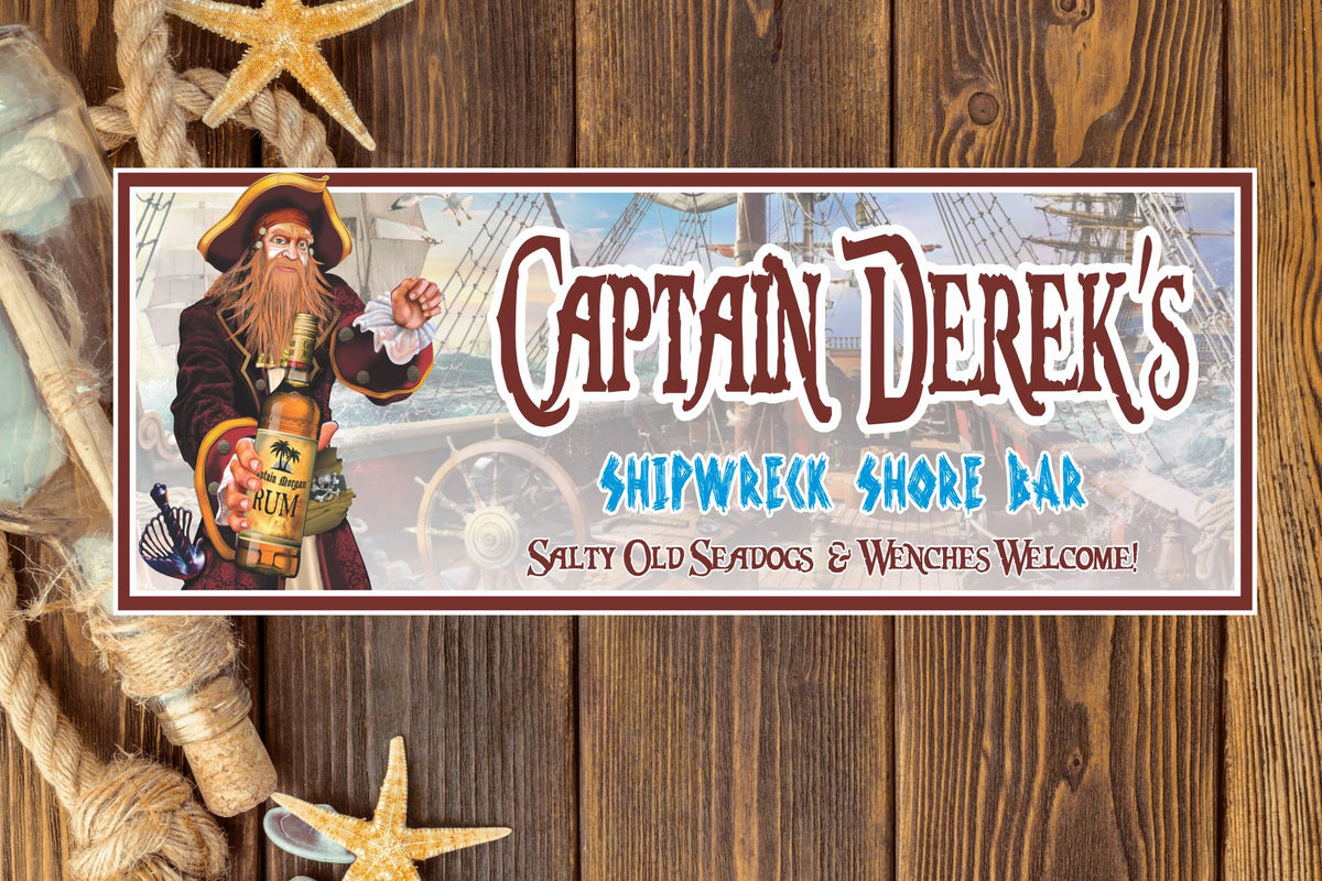 Custom Captain Morgan Pirate Sign - Editable Home Bar Decor| Fun Sign ...