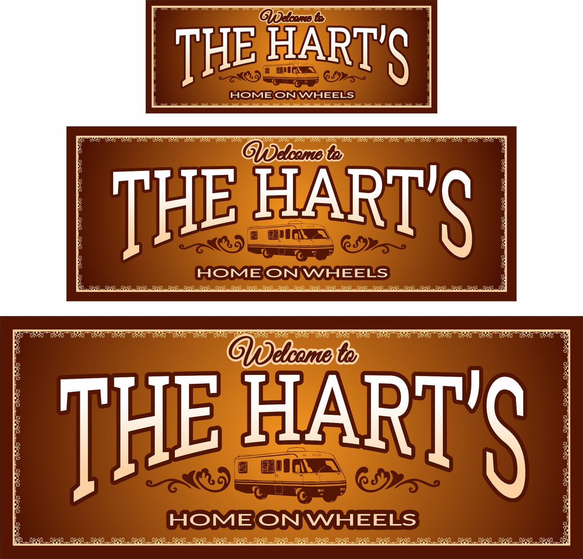 Custom RV Sign: Gold Flourishes & Editable Text - Personalized Decor ...