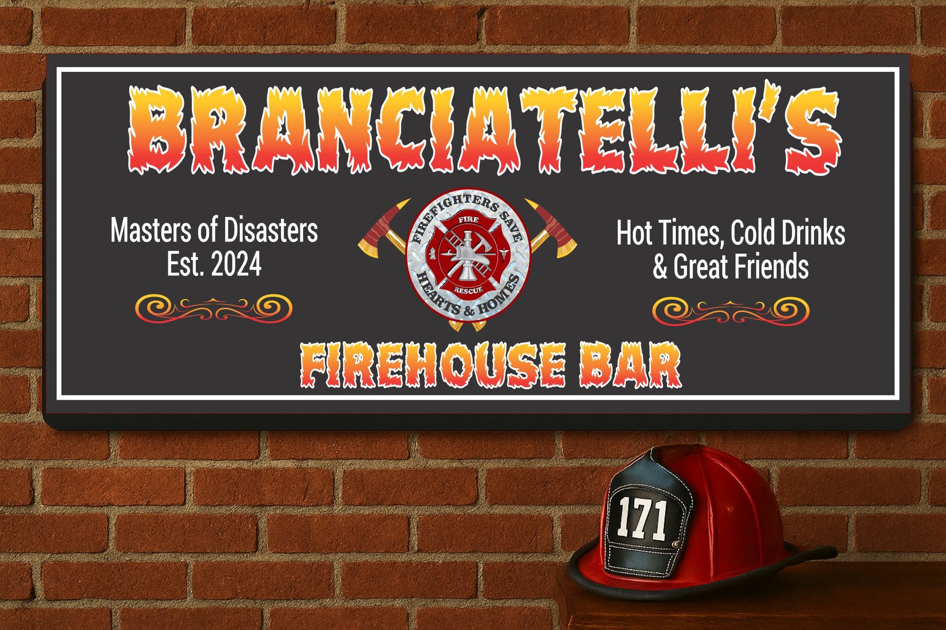 Personalized Firehouse Bar Sign | Fun Sign Factory