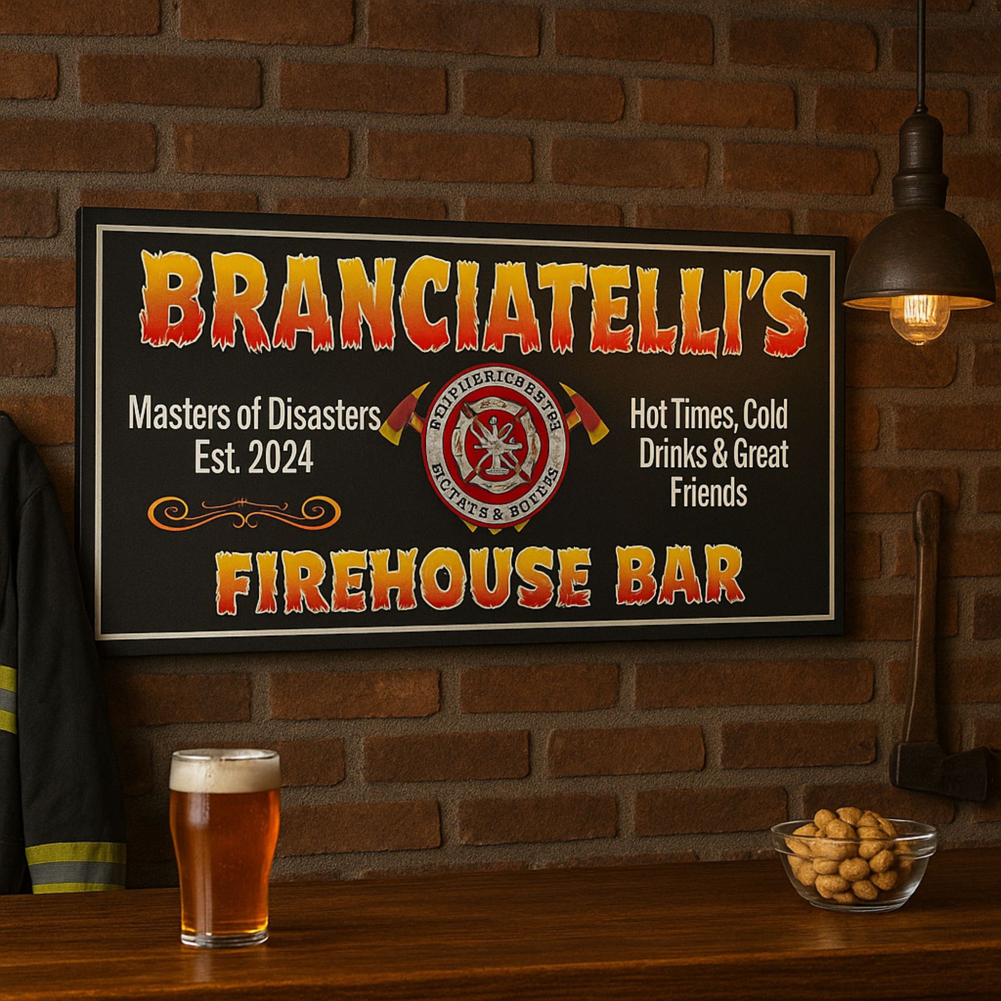 Personalized Firehouse Bar Sign | Fun Sign Factory