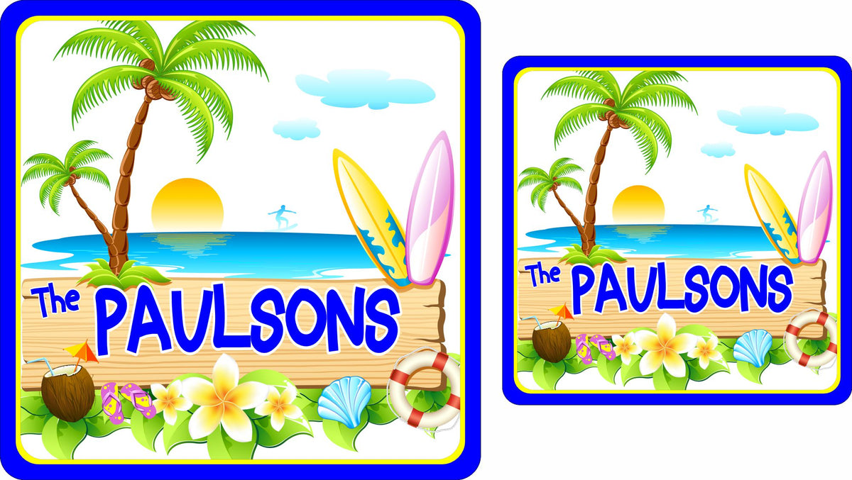 Personalized Tropical Island Sign: Custom Beach Decor and Fun Graphics ...