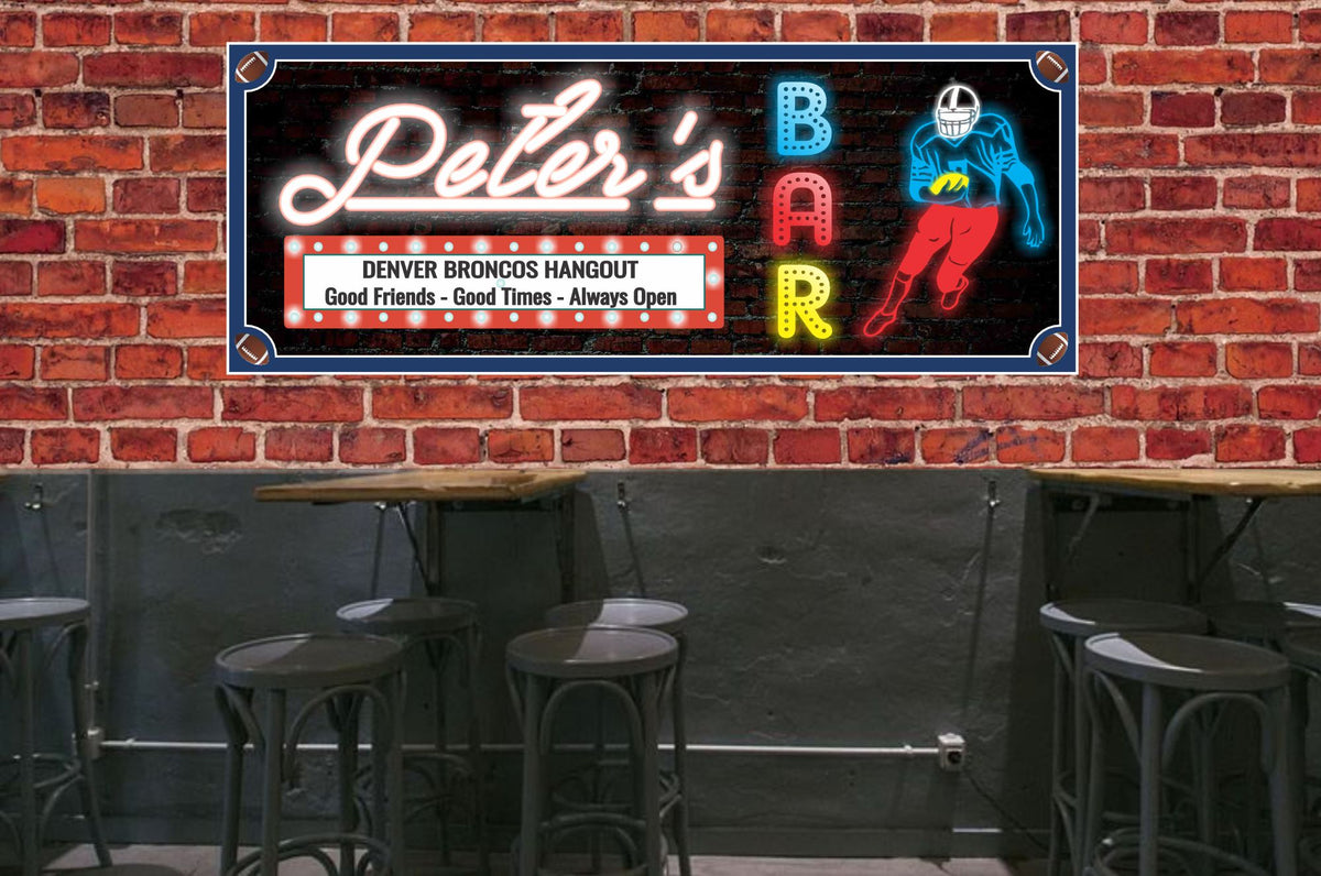 Customizable Retro Sports Bar Sign with Editable Text and Team Colors ...
