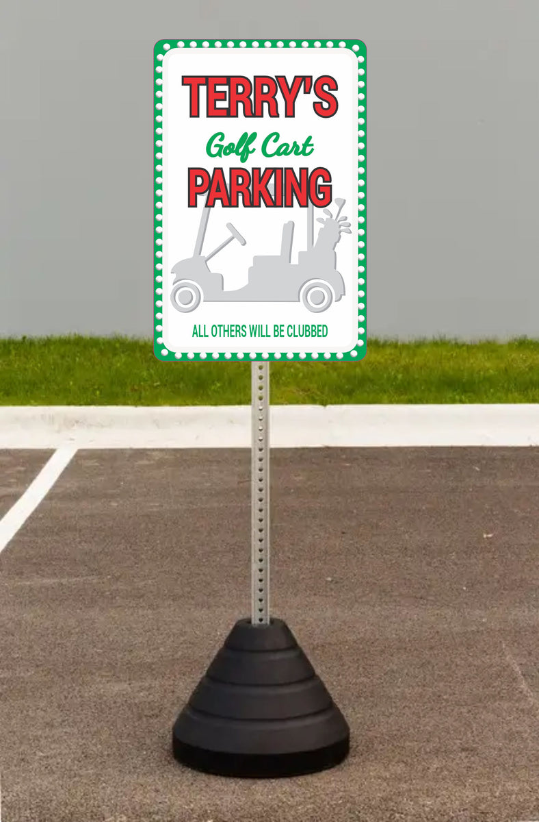 Custom Golf Cart Parking Sign – Funny Tag Line and Editable Text| Fun ...