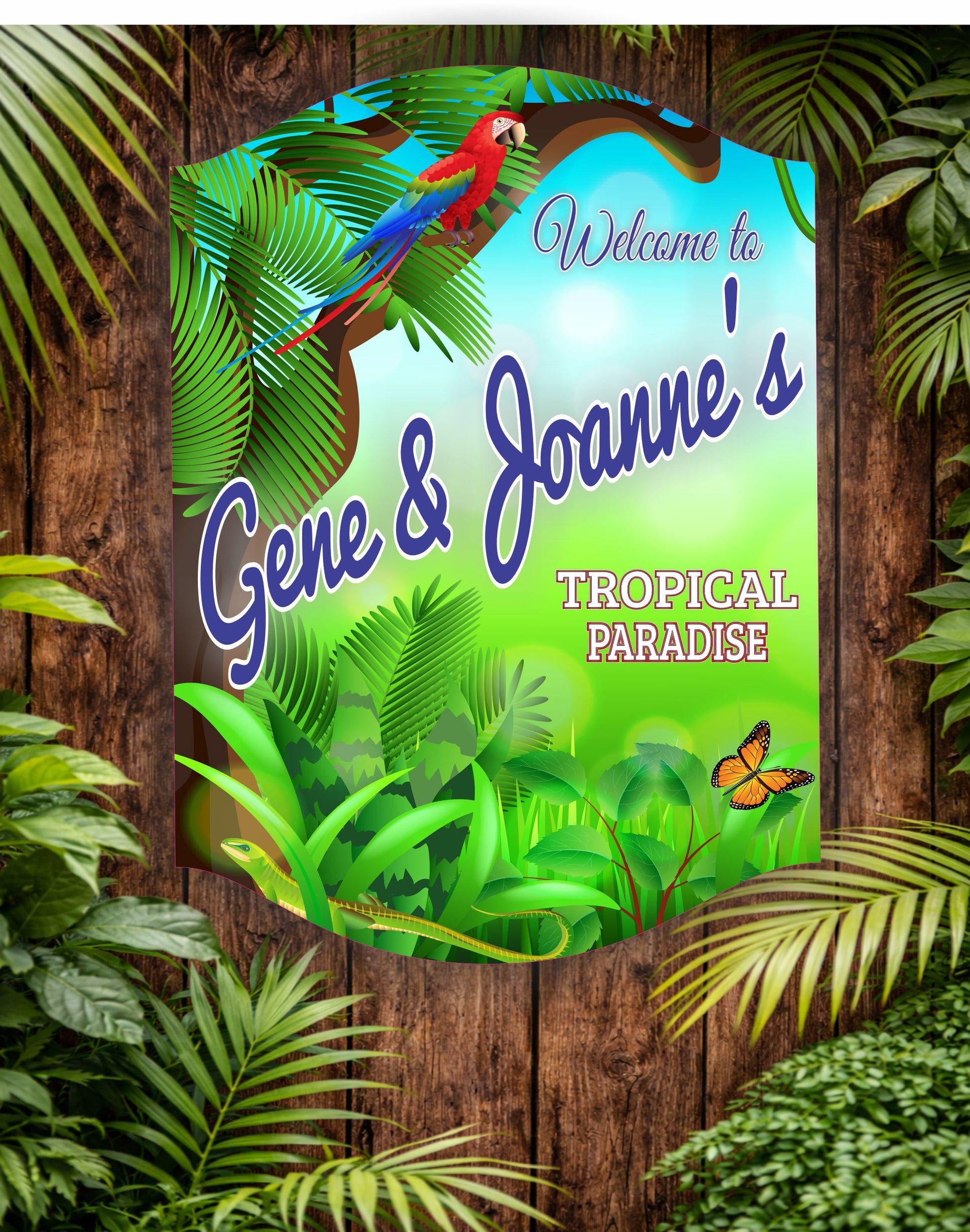 Personalized Tropical Paradise Sign | Fun Sign Factory