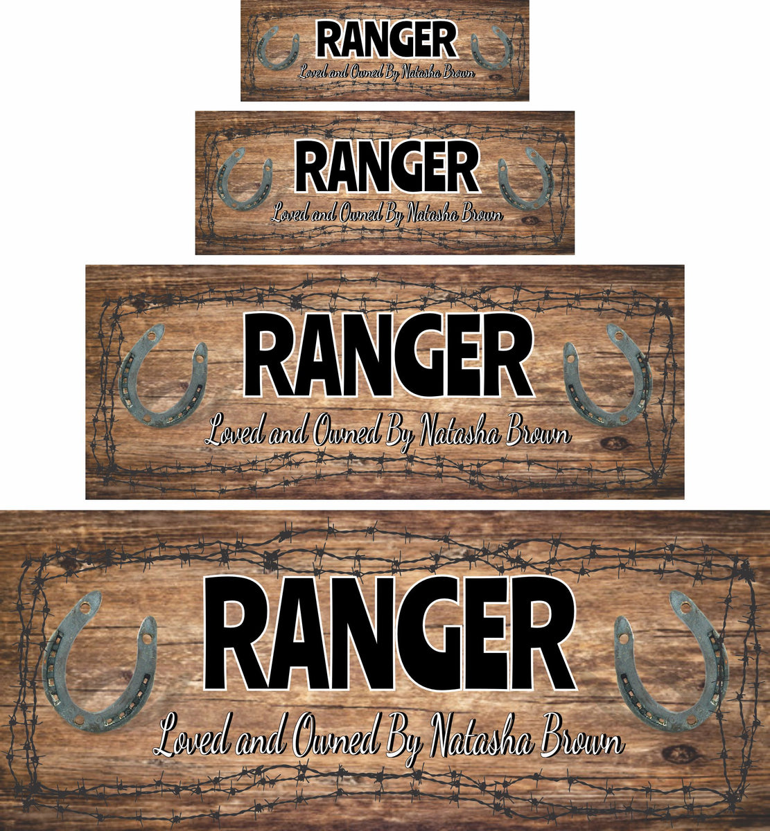 Personalized Rustic Horse Stall Sign with Barbed Wire - Custom Text ...