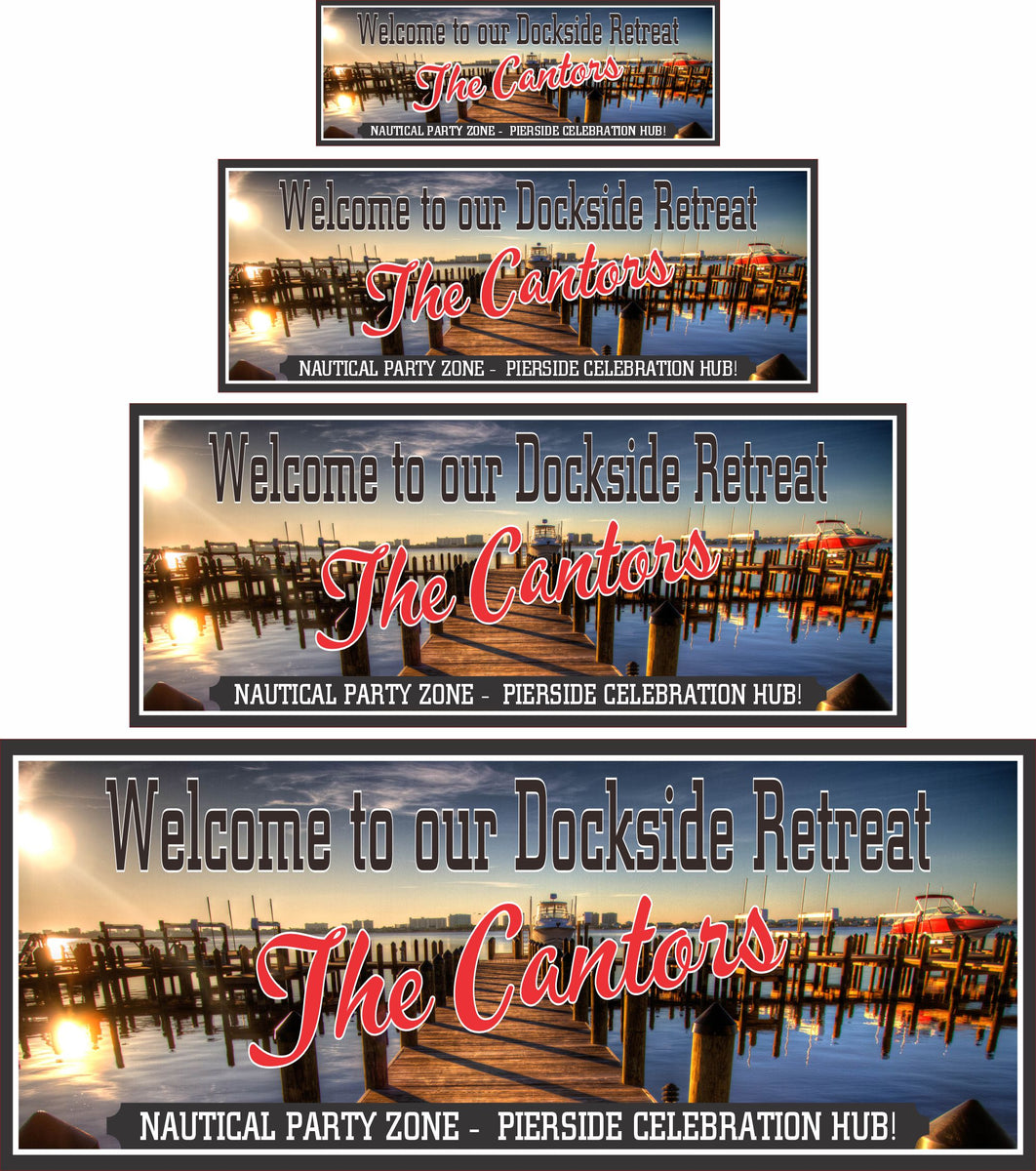 Personalized Dockside Retreat Welcome Sign - Lake Background| Fun Sign ...