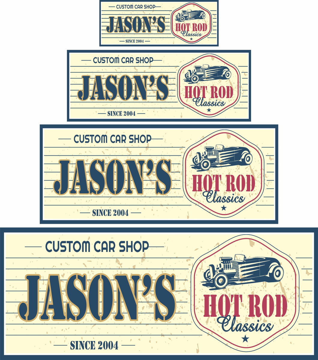 Custom Car Shop Sign - Personalized Hot Rod Classics Decor| Fun Sign ...