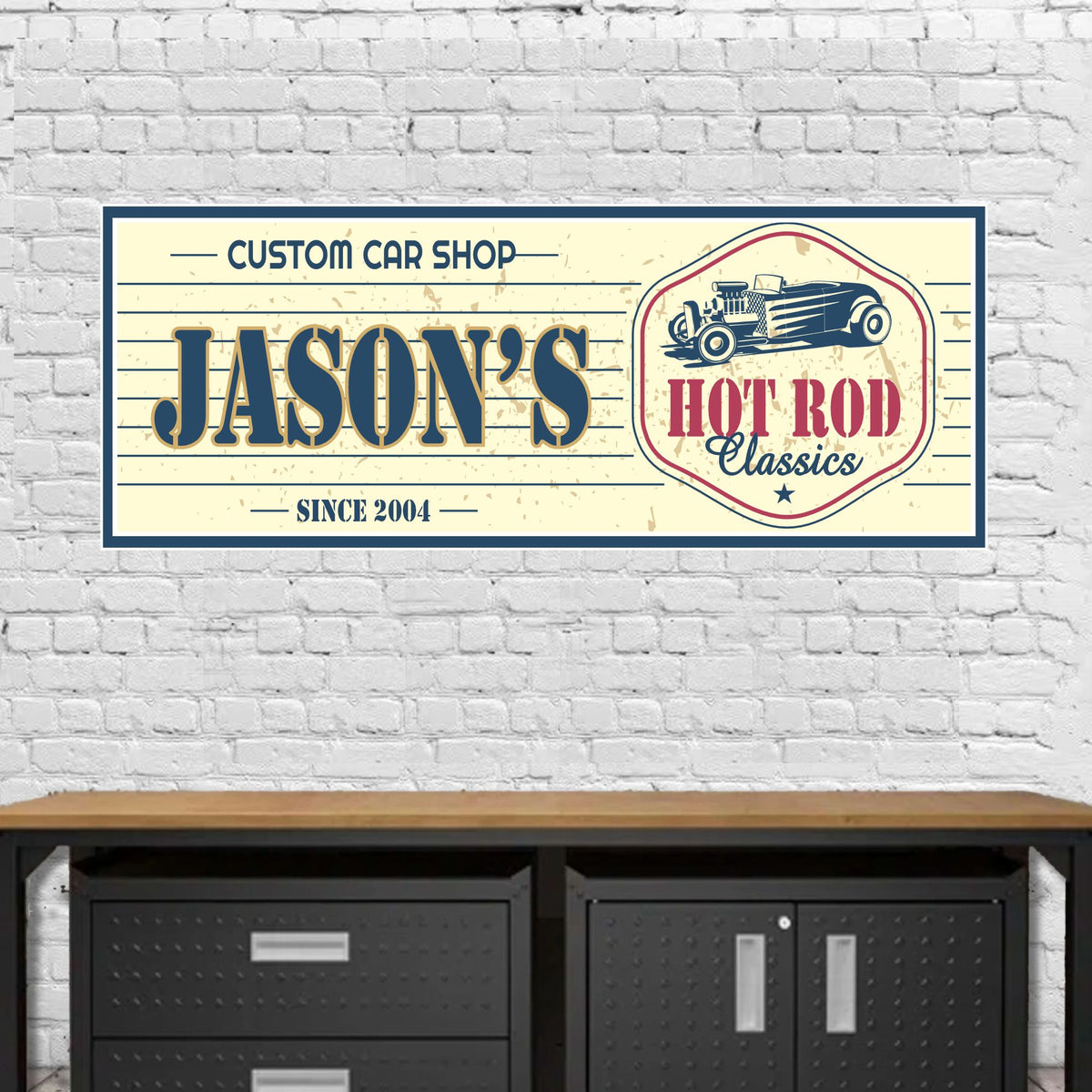 Custom Car Shop Sign - Personalized Hot Rod Classics Decor| Fun Sign ...