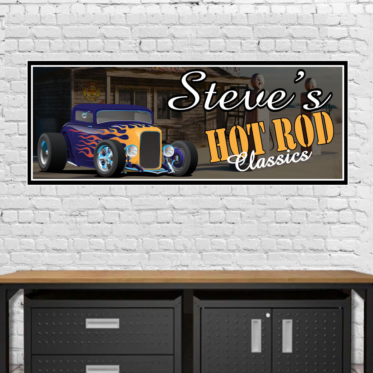 Personalized Hot Rod Classics Sign - Vintage Gas Station Decor| Fun ...