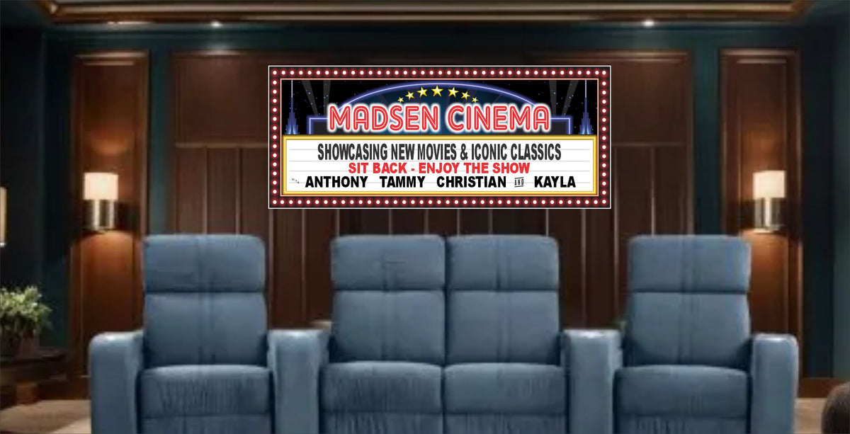 Personalized Sign | Home Cinema Sign| Fun Sign Factory