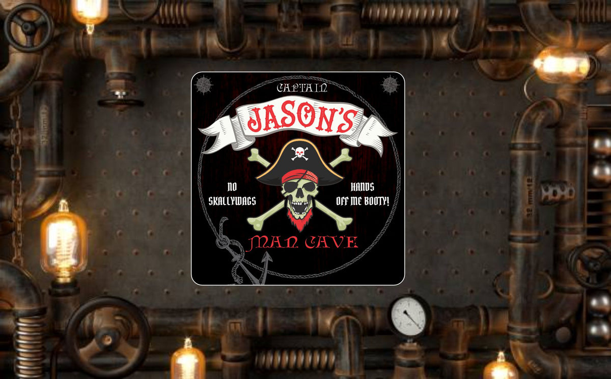 Custom Pirate Bar Sign for Man Cave – Personalized Décor| Fun Sign Factory