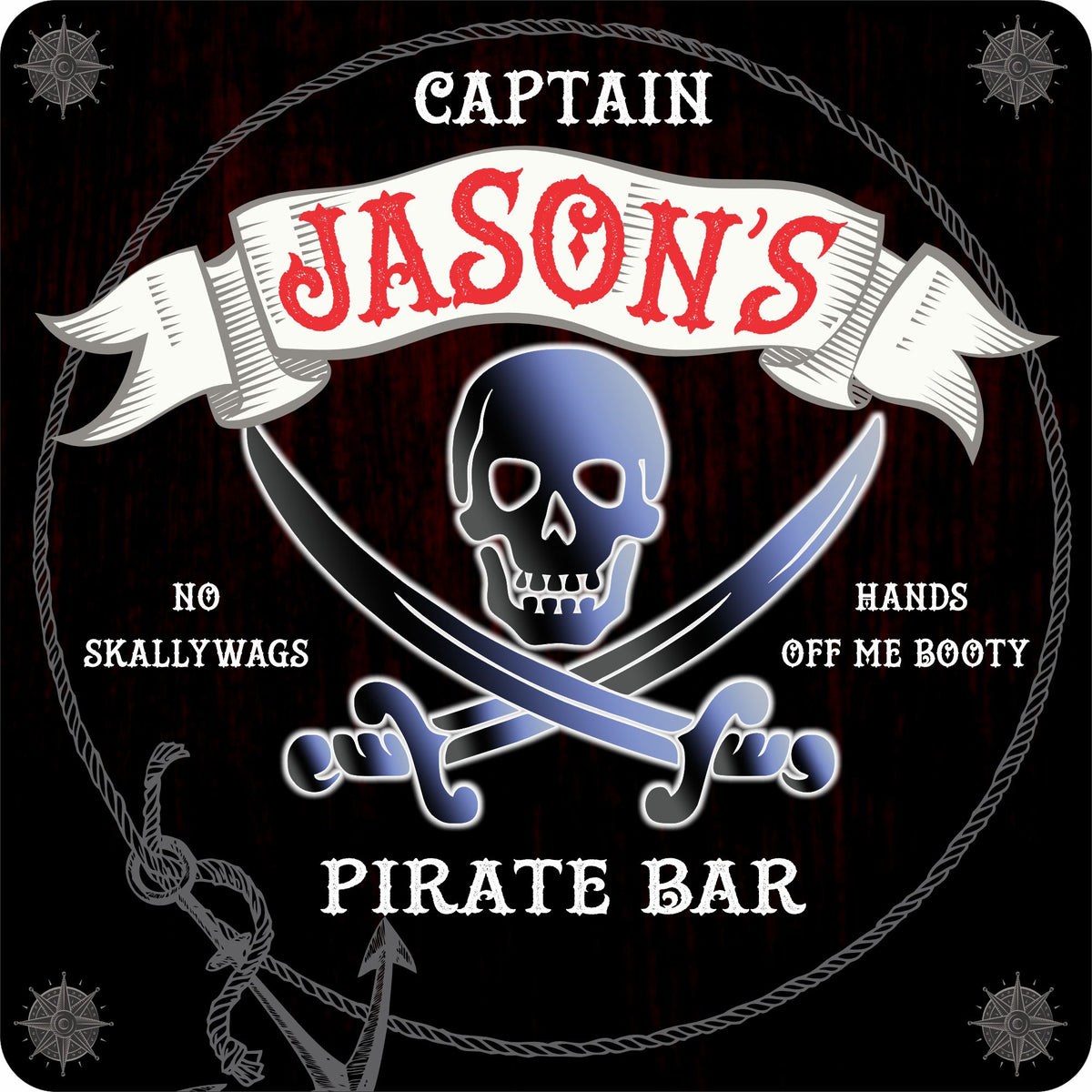 Customizable Pirate Home Bar Sign with Neon Skull and Crossbones| Fun ...