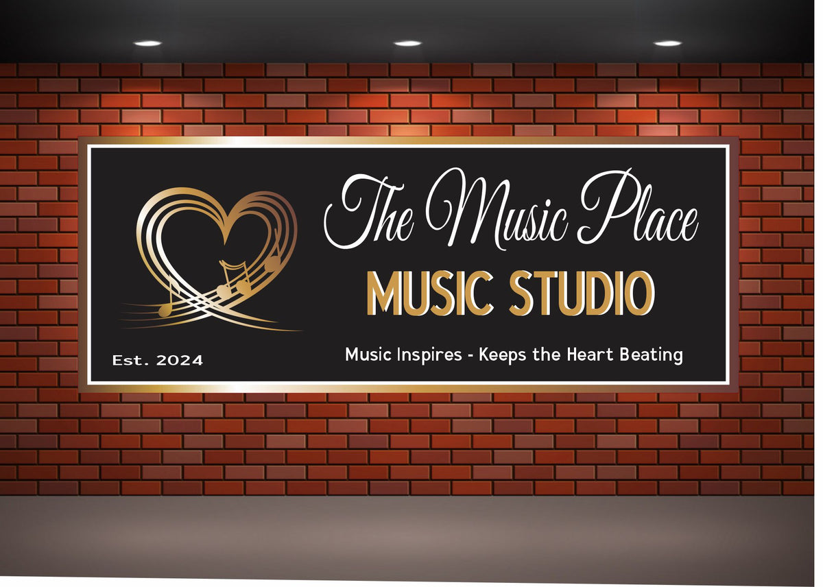 Golden Heartbeat: Custom Music Studio Sign| Fun Sign Factory