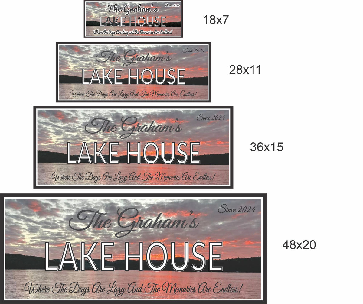 Custom Lake House Sign: Stormy Sunset Sky | Wall Art for Lakefront ...