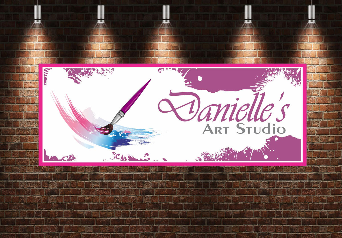 Personalized Art Studio Sign: Brush & Watercolor Elegance| Fun Sign Factory