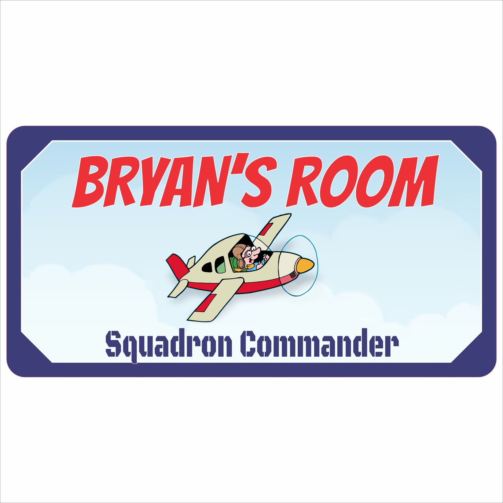 Personalized Airplane Kids Room Sign Custom Name | Fun Sign Factory