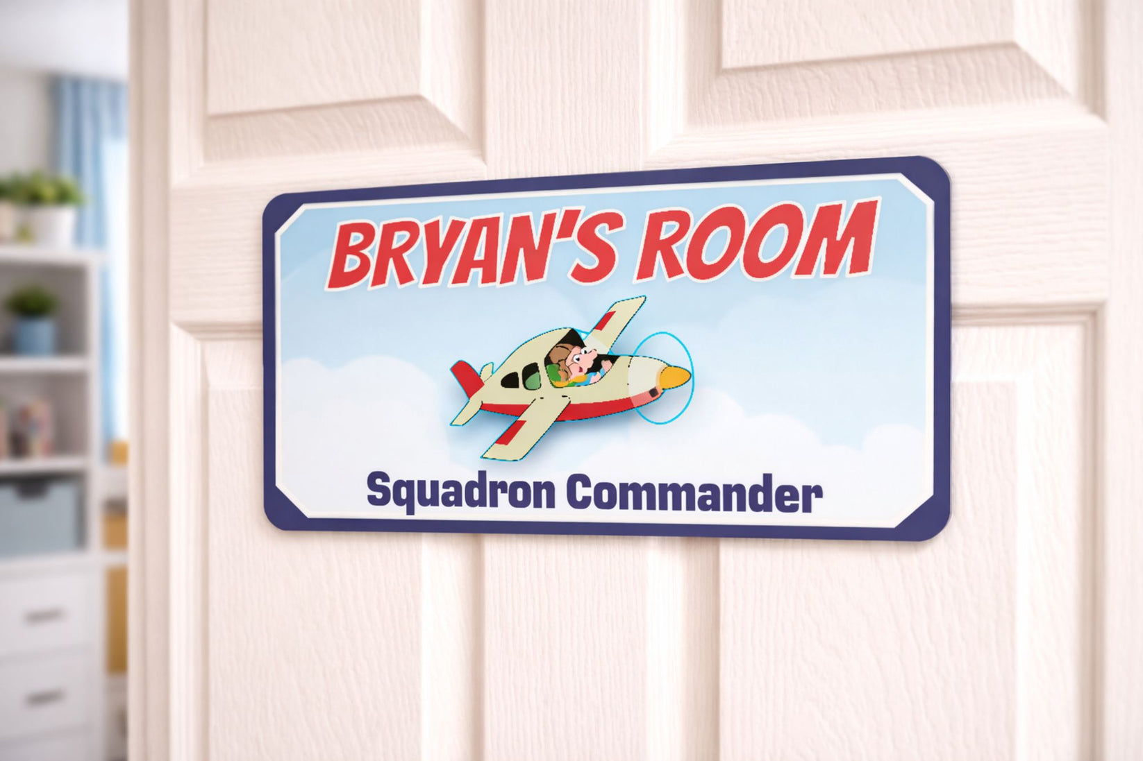 Personalized Airplane Kids Room Sign Custom Name | Fun Sign Factory