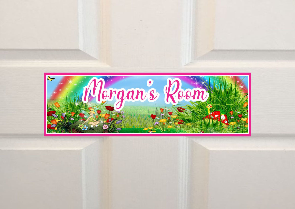 Enchanted Garden Rainbow: Personalized Kid's Room Sign| Fun Sign Factory