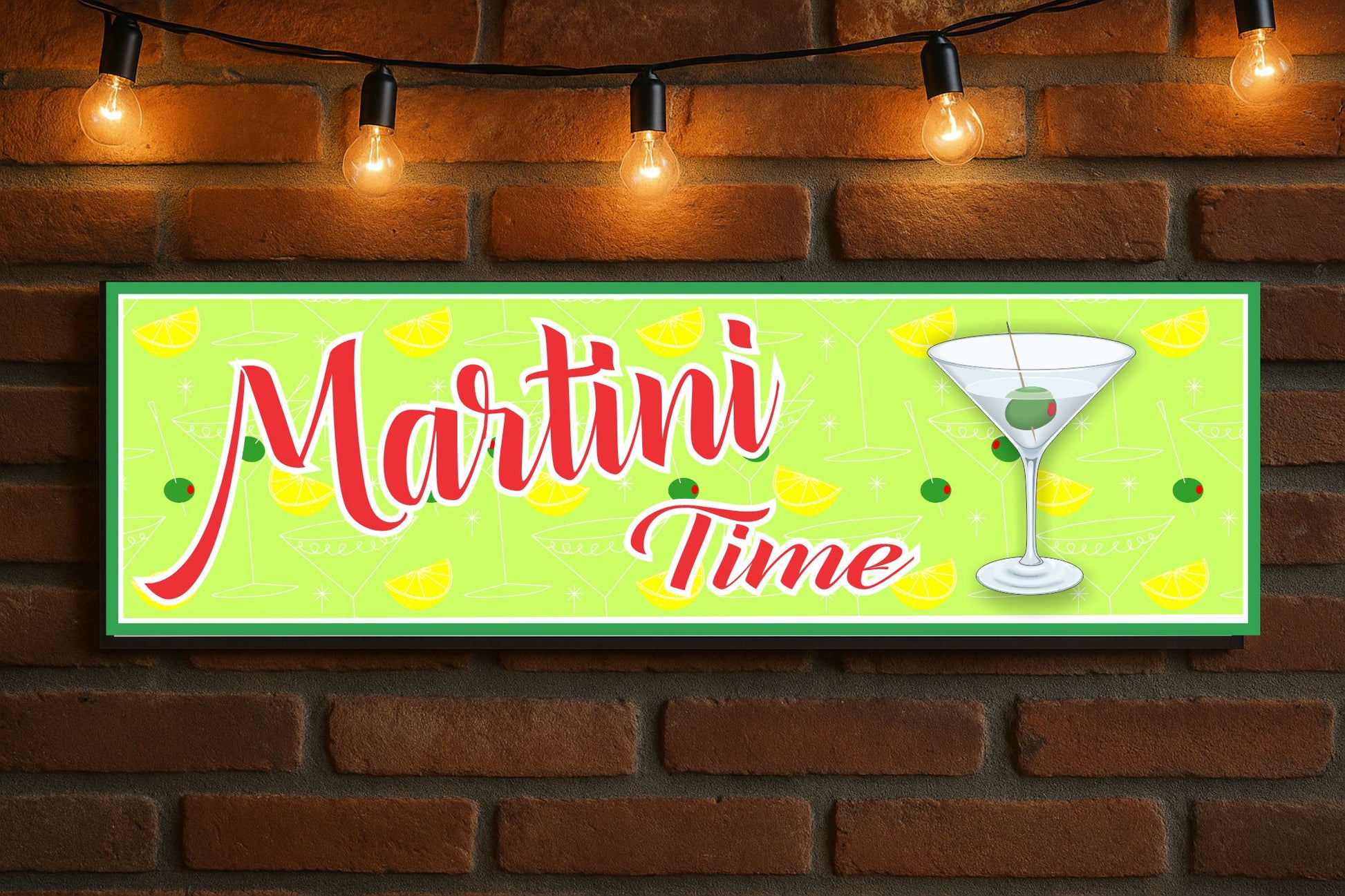 Martini Time Wall Sign – Cocktail Bar Decor | Fun Sign Factory.