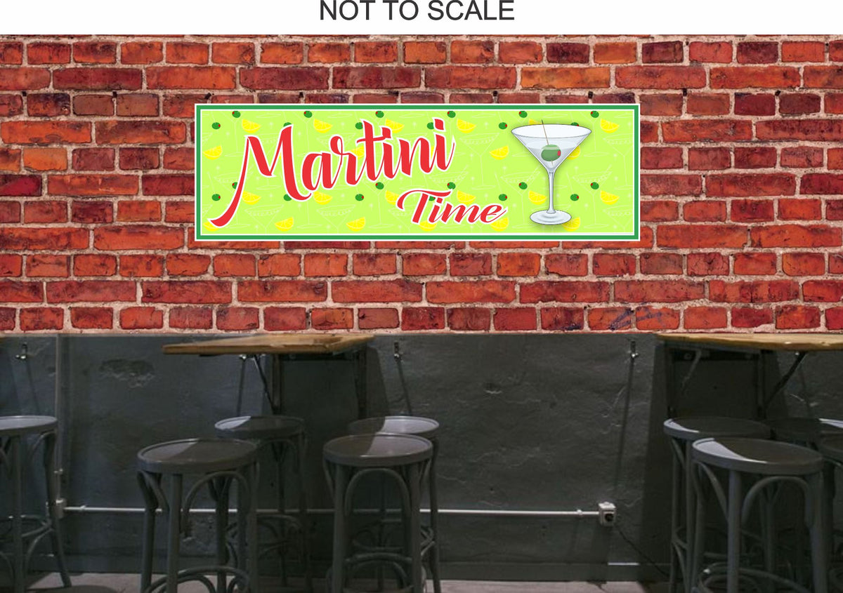 Martini Time Retro Bar Sign – Fun Cocktail Lounge Wall Decor| Fun Sign ...