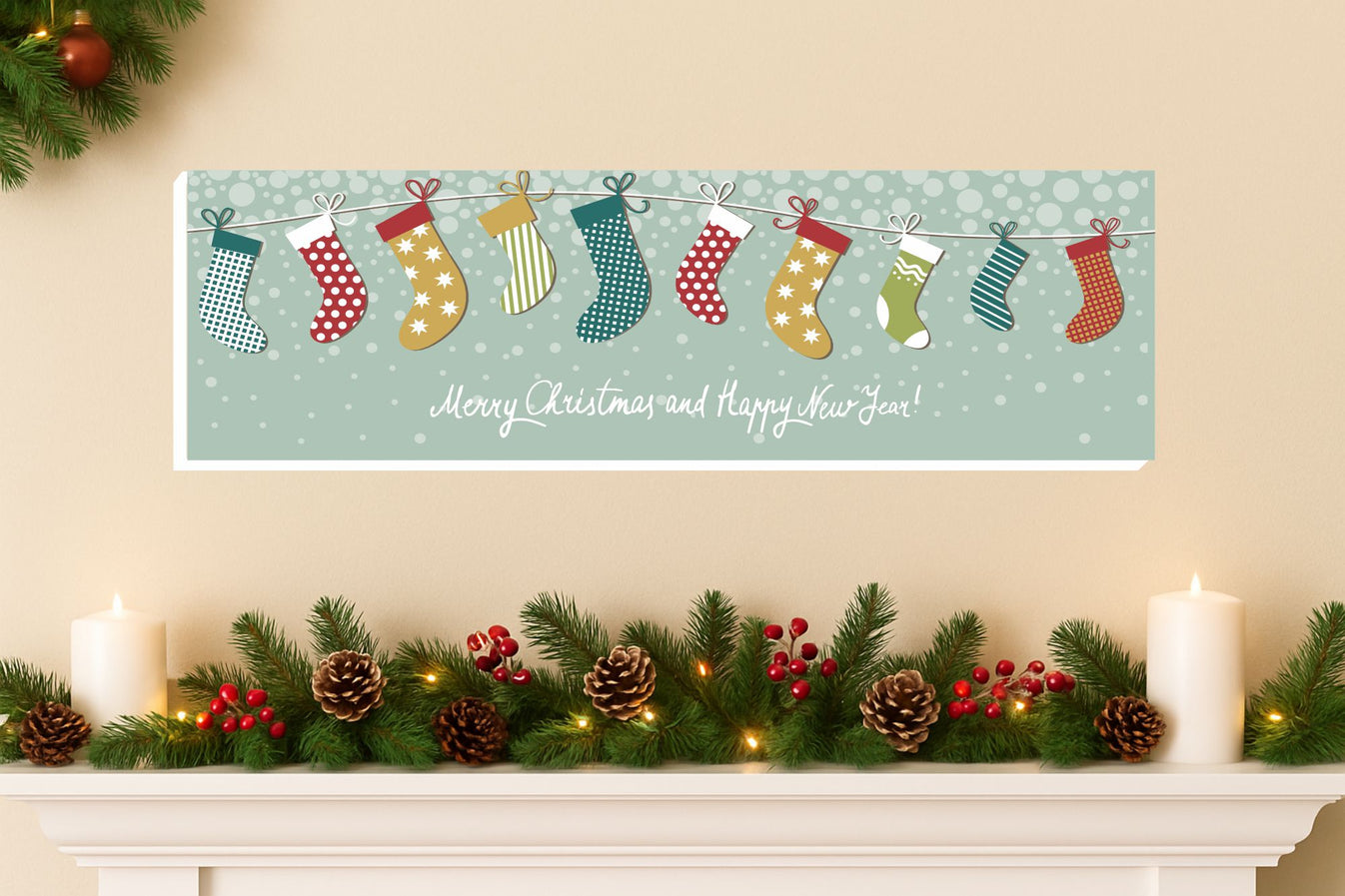 Merry Christmas Stockings Sign Holiday Decor | Fun Sign Factory