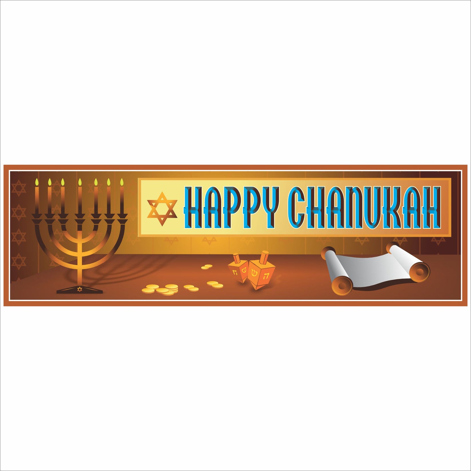 Happy Chanukah Sign Menorah Holiday Decor | Fun Sign Factory