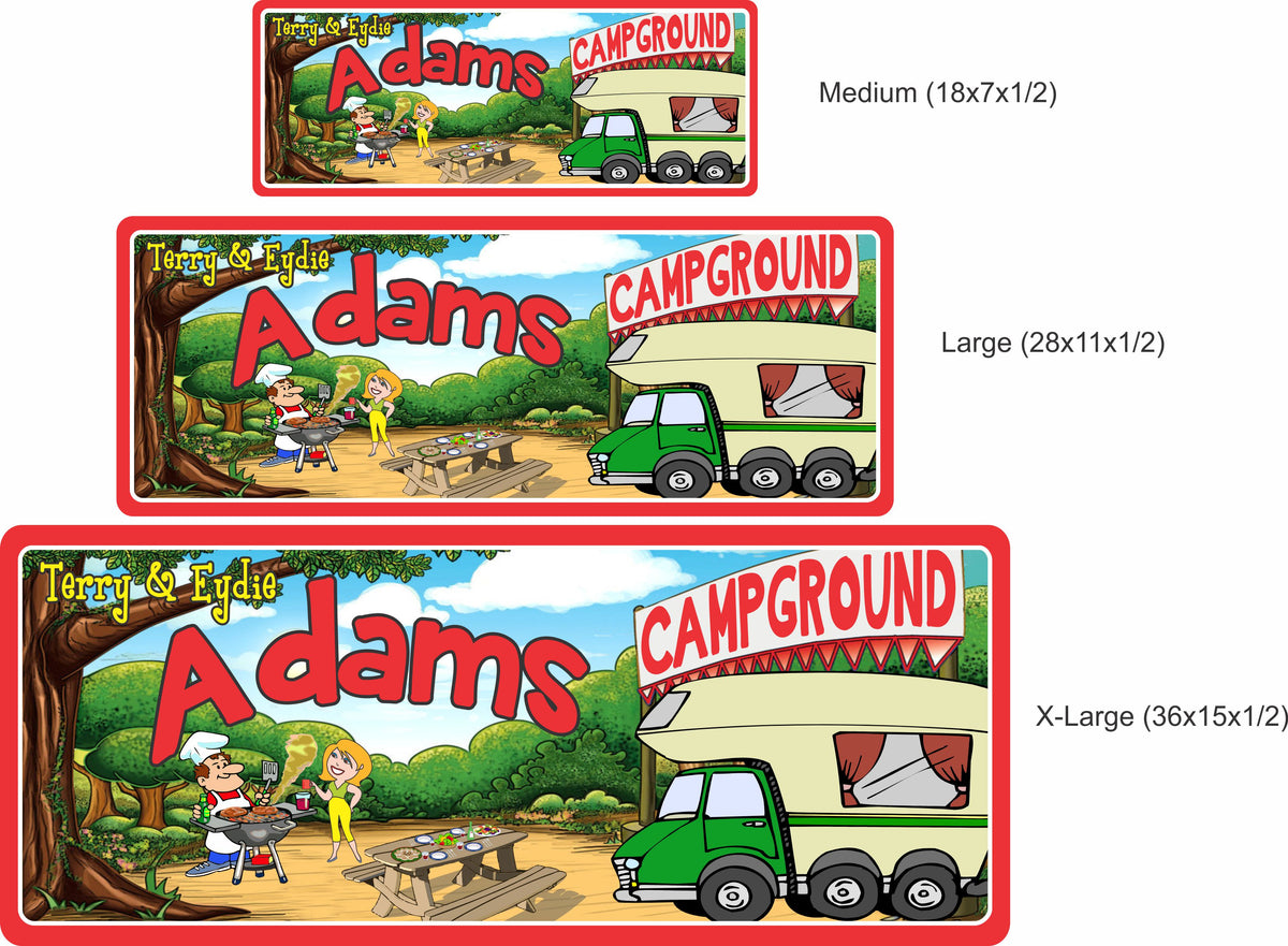 Personalized RV Campground Sign - Custom Camping Decor| Fun Sign Factory