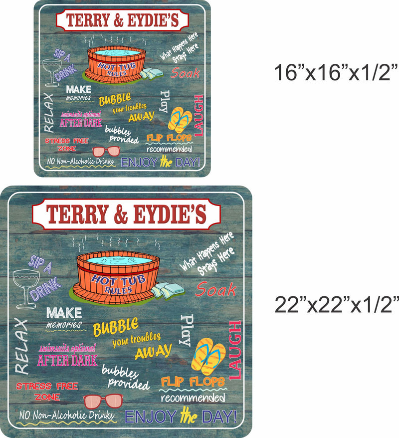 Custom Hot Tub Rules Sign: Personalize with Towel Rack or Cartoon Tub ...