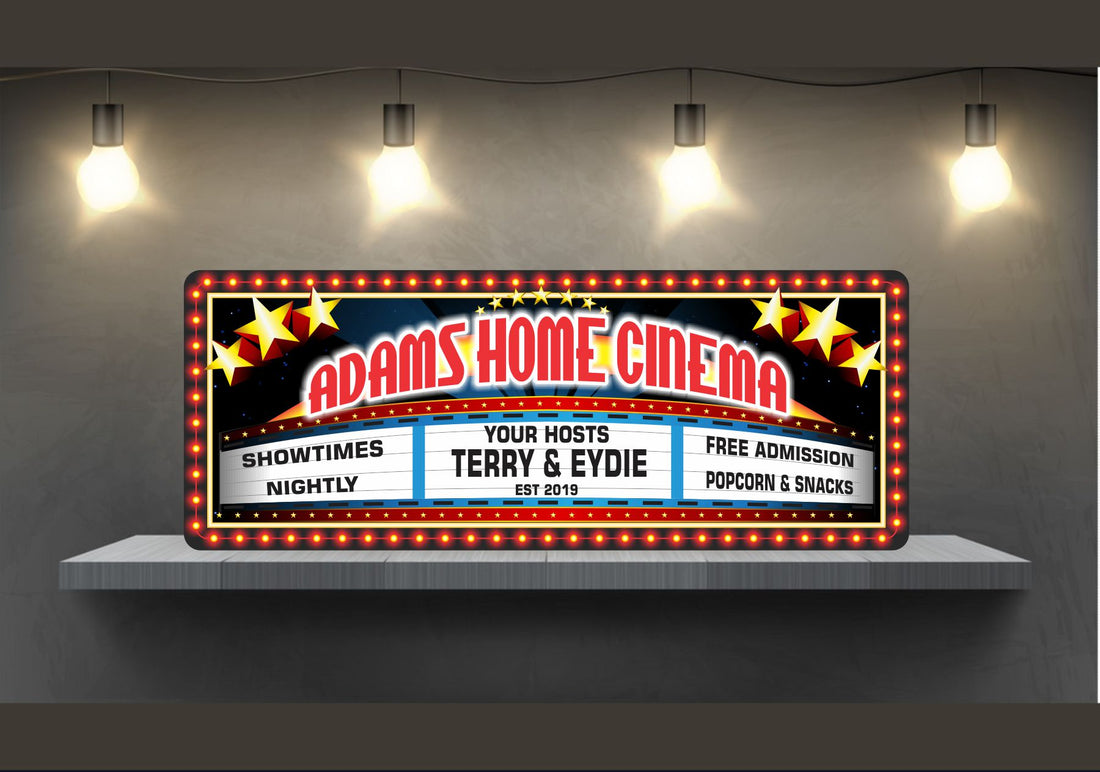 Personalized Cinema Sign | Movie Marquee| Fun Sign Factory