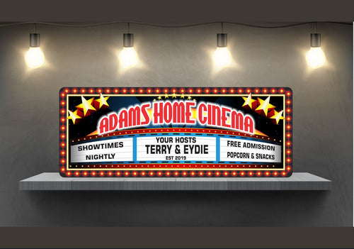 Personalized Cinema Sign | Movie Marquee| Fun Sign Factory