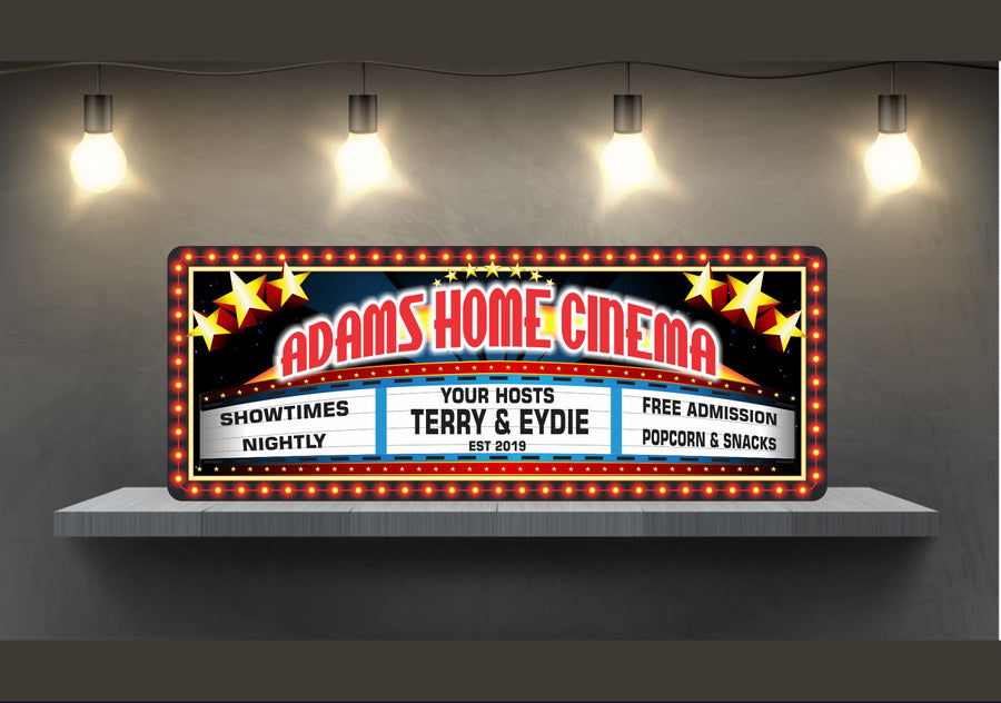 Personalized Cinema Sign | Movie Marquee| Fun Sign Factory