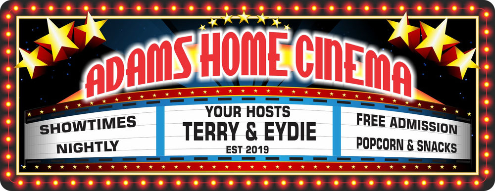 Personalized Cinema Sign | Movie Marquee| Fun Sign Factory