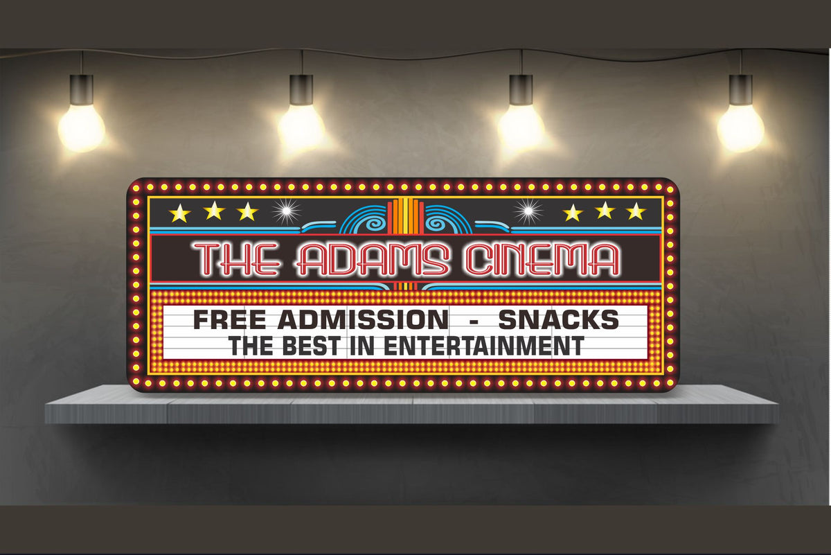 Personalized Home Cinema Sign | Movie Marquee Sign| Fun Sign Factory