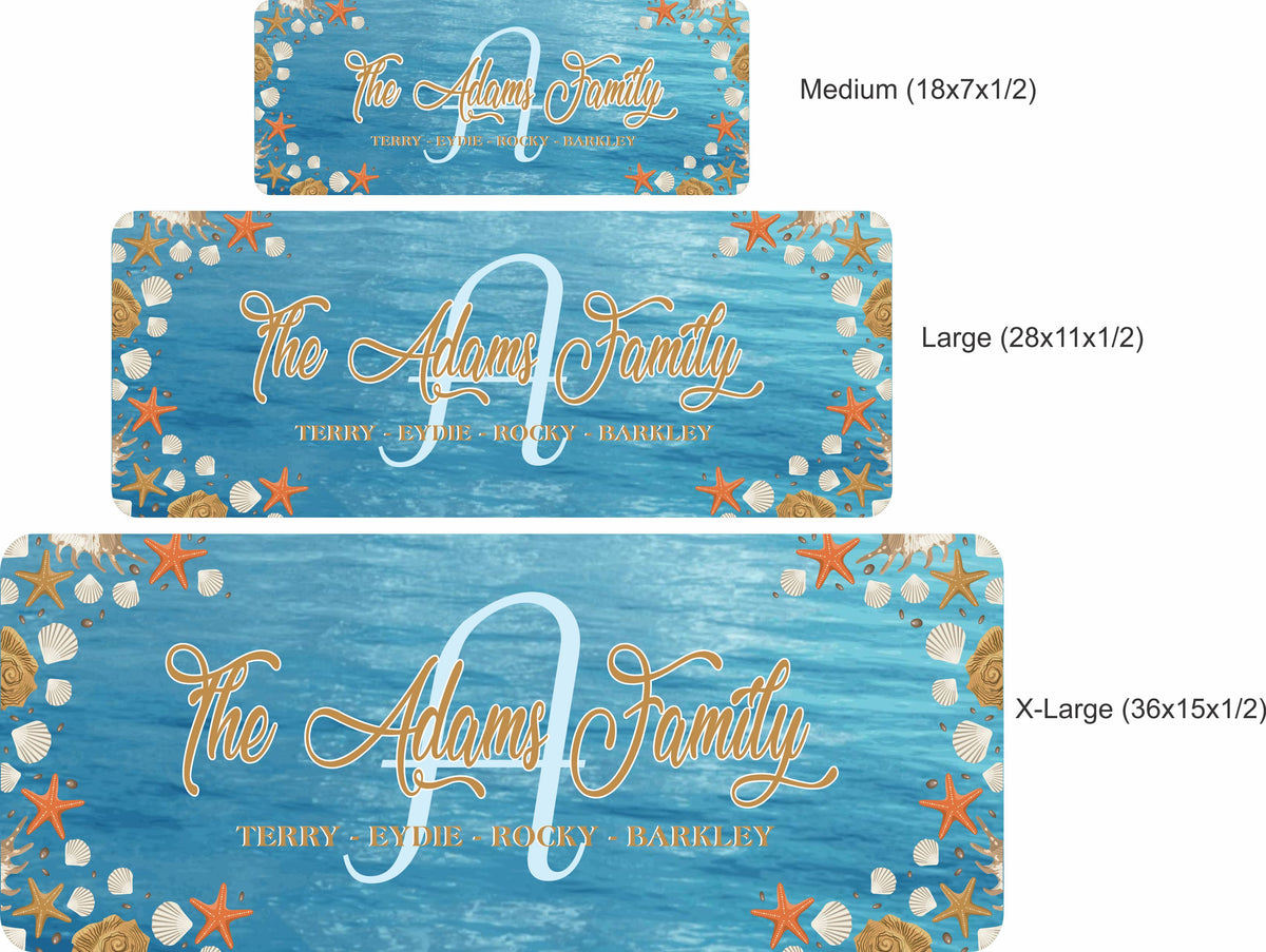 Personalized Beach Family Name Sign - Coastal Style Initial Decor| Fun ...