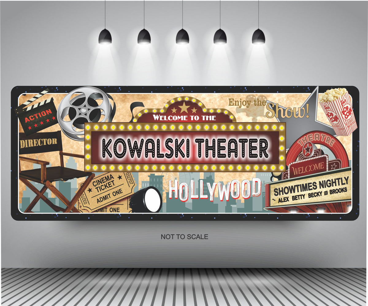 Hollywood Marquee Home Cinema Sign| Personalized Home Theater Signs ...