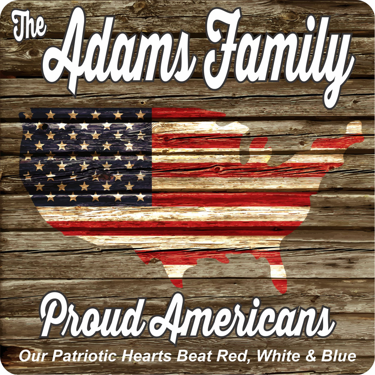 Shop Now: Personalized Patriotic Sign with Rustic American Flag Effect ...