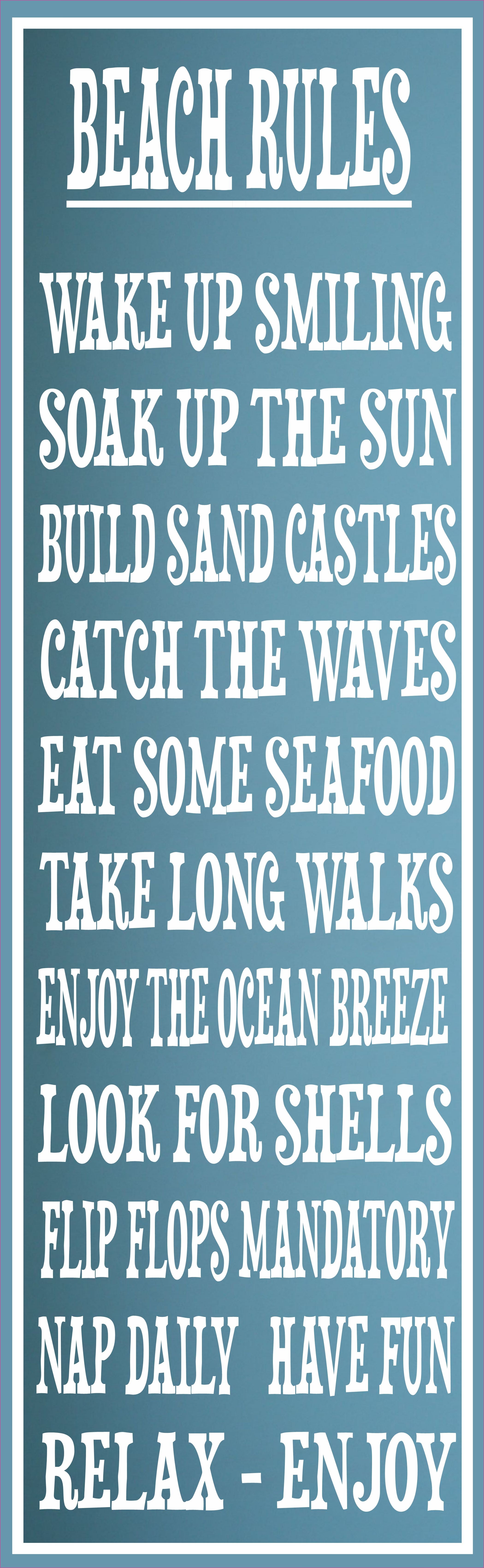 Beach Rules | Inspirational Décor| Fun Sign Factory