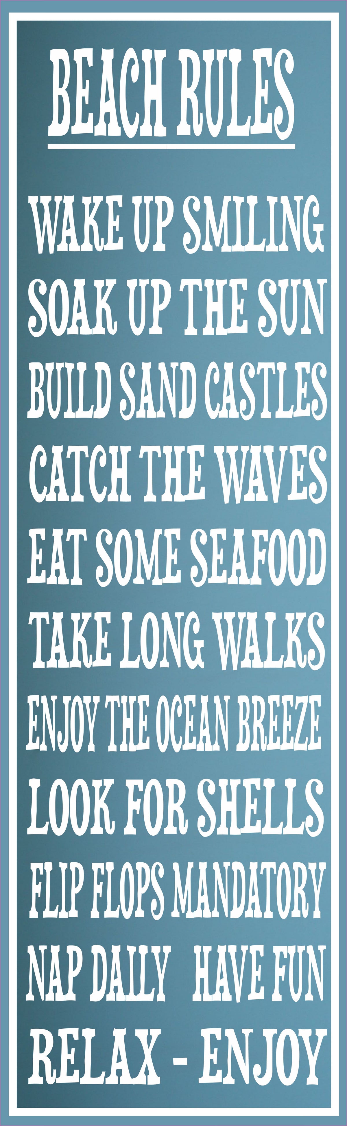 Beach Rules | Inspirational Décor| Fun Sign Factory