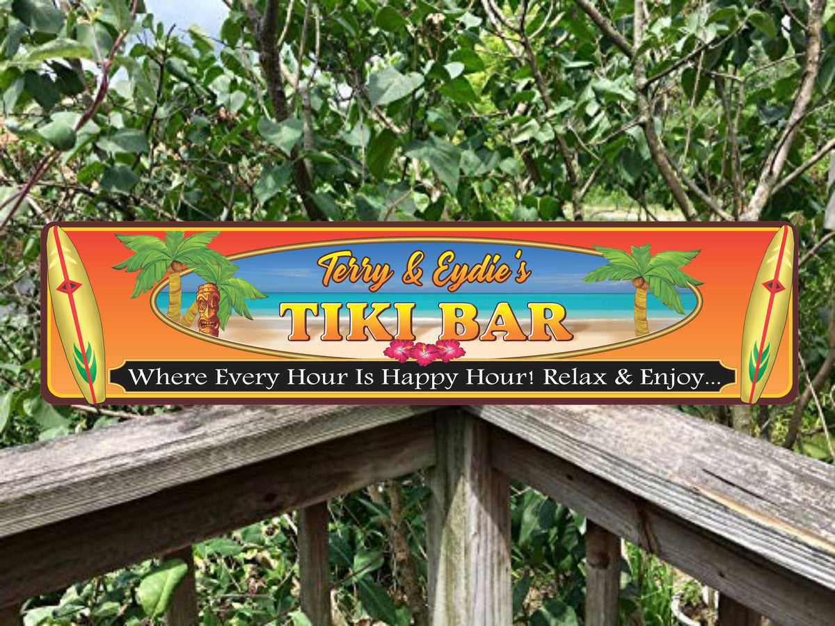 Tropical Tiki Bar Sign | Novelty Street Sign| Fun Sign Factory